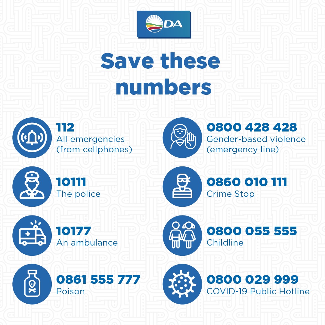 Emergency Numbers Joburg South Constituency